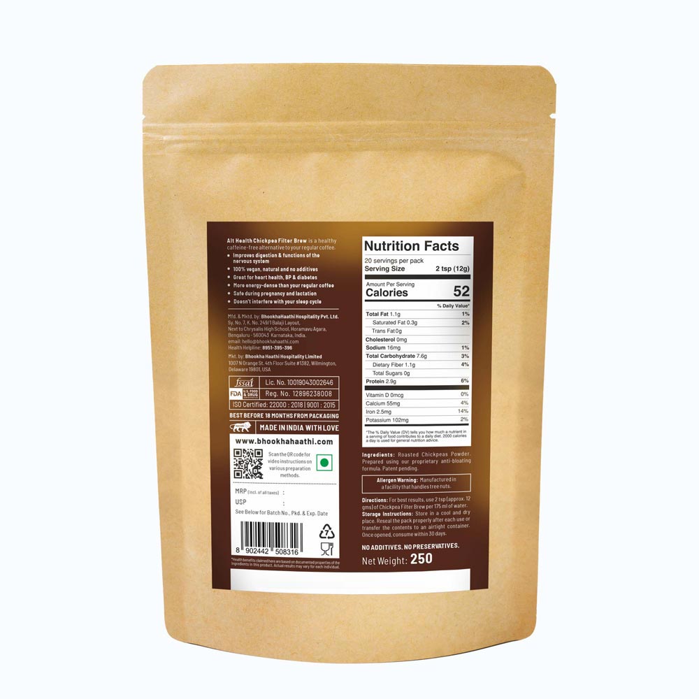 Buy 100% Natural Caffeine-Free Chickpea Filter Brew, Coffee Substitute ...